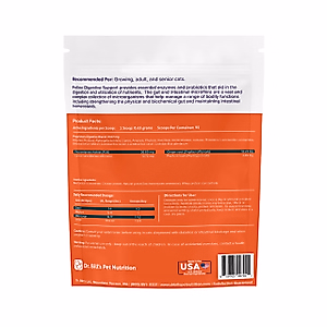 Dr. Bill's Feline Digestive Support Cat Prebiotics and Probiotics with Ginger Root, Psyllium Husk, Lemon Balm & More | 41 Active Ingredients for Better Digestion & Gut Health | Made in The USA