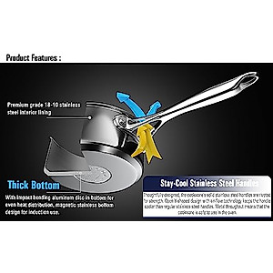 Cooks Standard 8-Quart Classic Stainless Steel Stockpot with Lid, 8-QT, Silver