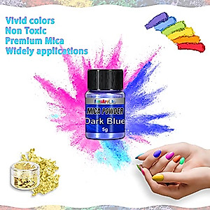 Mica Powder for Epoxy Resin, 32 Colors X 5g Mica Pigment Powder Metallic Colors Shimmer Glitter Powder, for Soap Making,Bath Bomb, Candle Making, Art Crafts, Resin Dye, Nails, Slime