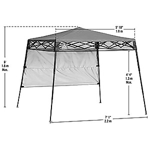 Quik Shade Go Hybrid 6' x 6' Sun Protection Pop-Up Compact and Lightweight 7' x 7' Base Slant Leg Backpack Canopy