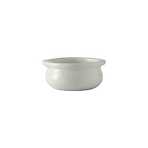 Tuxton China BWS-1203 Onion Soup Crock, 12 oz., 5-1/8" x 4-3/8" x 2-1/4"H, Microwave & Dishwasher Safe, Oven Proof, Fully vitrified, Lead-Free, Ceramic, DuraTux, White, Pack of 12