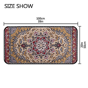 ElliTarr Kitchen Rugs and Mats Non Skid Washable Retro Red Absorbent Floor Mats Cushioned in Front of Sink for Home Farmhouse Kitchen Bathroom Kitchen Runner Rug 39 x20Inch