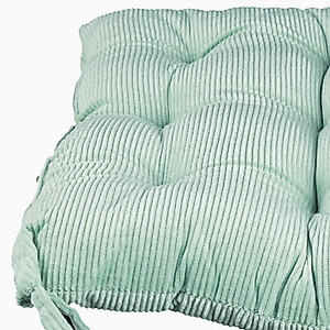 LUYAJYI Pack of 2 Square Dining Chair Cushions, 17 x 17 inch Dining Chair Cushion with Laces for Kitchen, Dining Room, Office Chairs, Indoor, Outdoor (Pink)