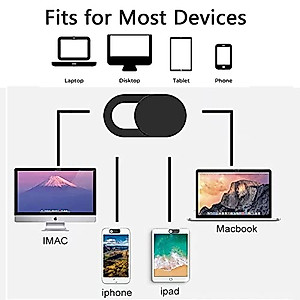 FadyRaye Laptop Camera Cover Slide 12 Pack, Webcam Cover Slide Phone Camera Cover, Ultra-Thin Computer Camera Cover Slide Blocker Slider Fits Most iPhone MacBook Laptop, Desktop, PC, Tablet