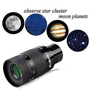 SVBONY SV135 Telescope Eyepiece Zoom 7 to 21mm 1.25 Inch Zoom Eyepiece Fully Multi Coated 6 Element 4 Group Zoom Lens Telescope Accessory for Astronomic Telescopes