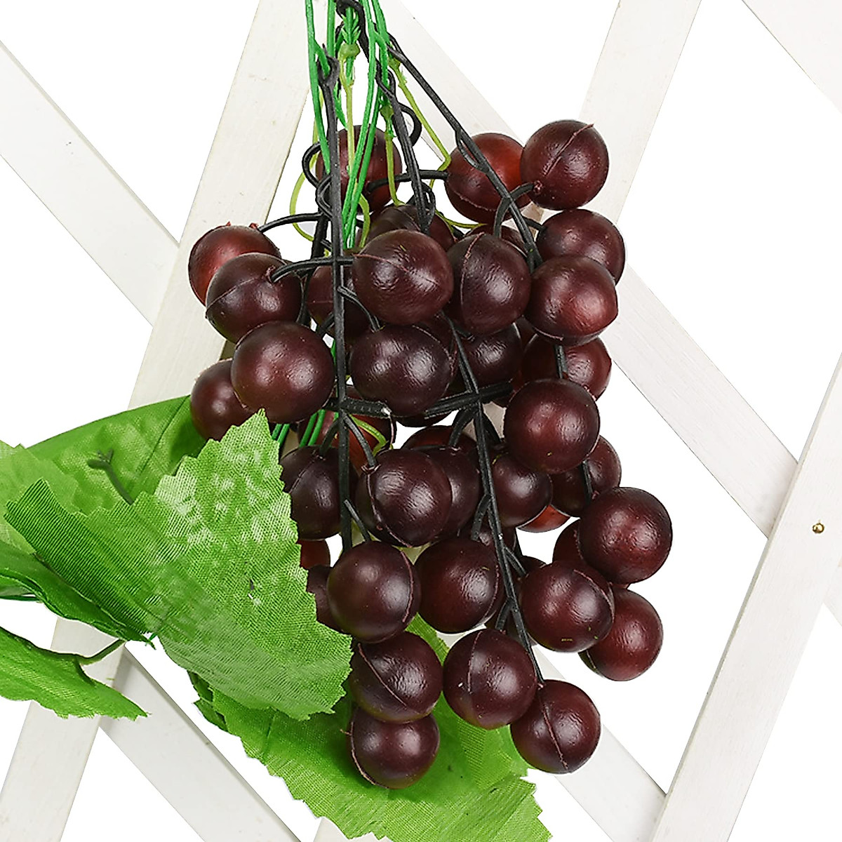 Woohome Artificial Greenery Chain Grapes, 8FT 10 Pack Grapes Vines Leaves Foliage Simulation Fruits for Garden Wedding Garland Home Room Outside Decoration