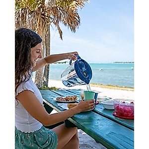 Epic Water Filters Nano | Water Filter Pitchers for Drinking Water | 10 Cup | 150 Gallon Filter | Gravity Water Filter | Removes Virus, Bacteria, Chlorine | Water Purifier (Navy Blue)