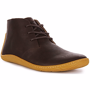 Vivobarefoot Addis Desert Men's Rich-Leather Natural Midtop Bt Ankle Boots (Brown, Size 10)