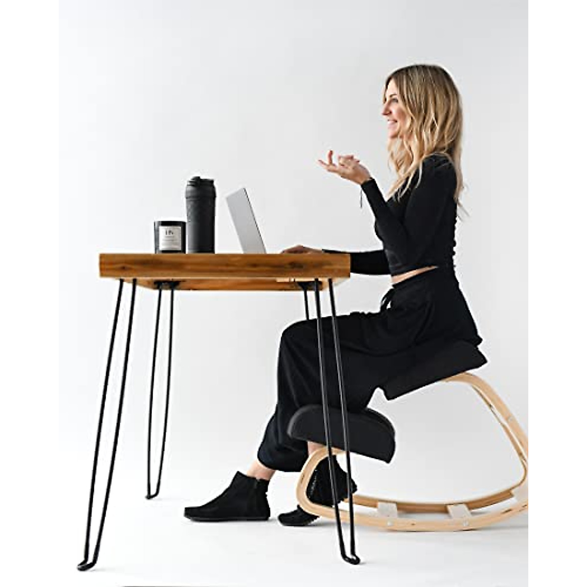 Sleekform Folding Desk Lightweight Portable Wood Table, Small Wooden Foldable No Assembly Required