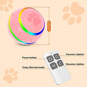 CUXMUX Remote Control Dog Balls, Peppy Pet Ball for Dogs, Aggressive Chewers Toy, Automatic Interactive Rolling & Shaking Gifts for Dog