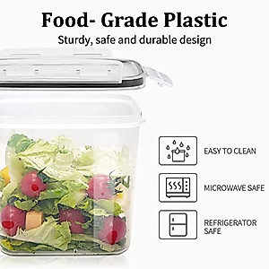 Elyum Airtight Food Storage Containers, 14 Pieces Plastic Food Storage Containers with Lids BPA Free Cereal Containers Storage for Kitchen and Pantry Organization and Storage, Black