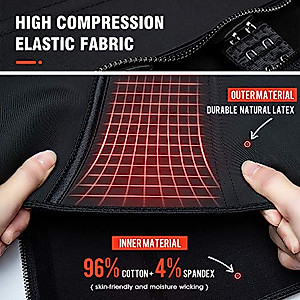 ASHLONE Latex Waist Trainer Corset Underbust Sport Cincher Womens Workout Body Shaper Black