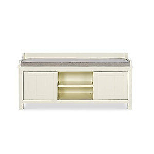 Linon Micah White Storage Bench