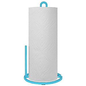 Blue Donuts Square Cast Iron Paper Towel Holder Countertop - Easy One-Handed Tear Paper Towel Holder, Modern Paper Towel Holder, Turquoise Paper Towel Dispenser Countertop