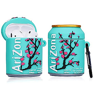 Besoar for Airpod 1&2 Case, 3D Cute Silicone Cartoon Kawaii Cool Air pods Cover, Funny Fun Fashion Unique Trendy Food Design for Girls Women Boys Men Teen Soft Cases for Airpods 2/1 (Plum Green Tea)