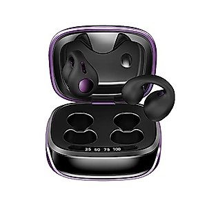 E-Greetshopping Wireless Ear Clip Bone Conduction Headphones,Open Ear Clip on Earbuds,Sport Wireless Earbuds,Hi-Fi Stereo Wireless Bluetooth Headphones, for Jogging Cycling Driving(Purple)
