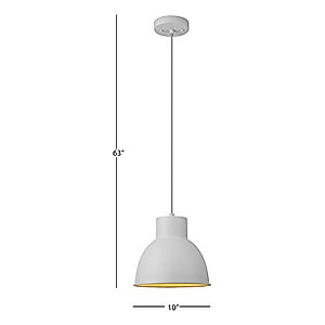 Globe Electric 61002 1-Light Pendant, Matte Gray, Gray Designer Fabric Cord