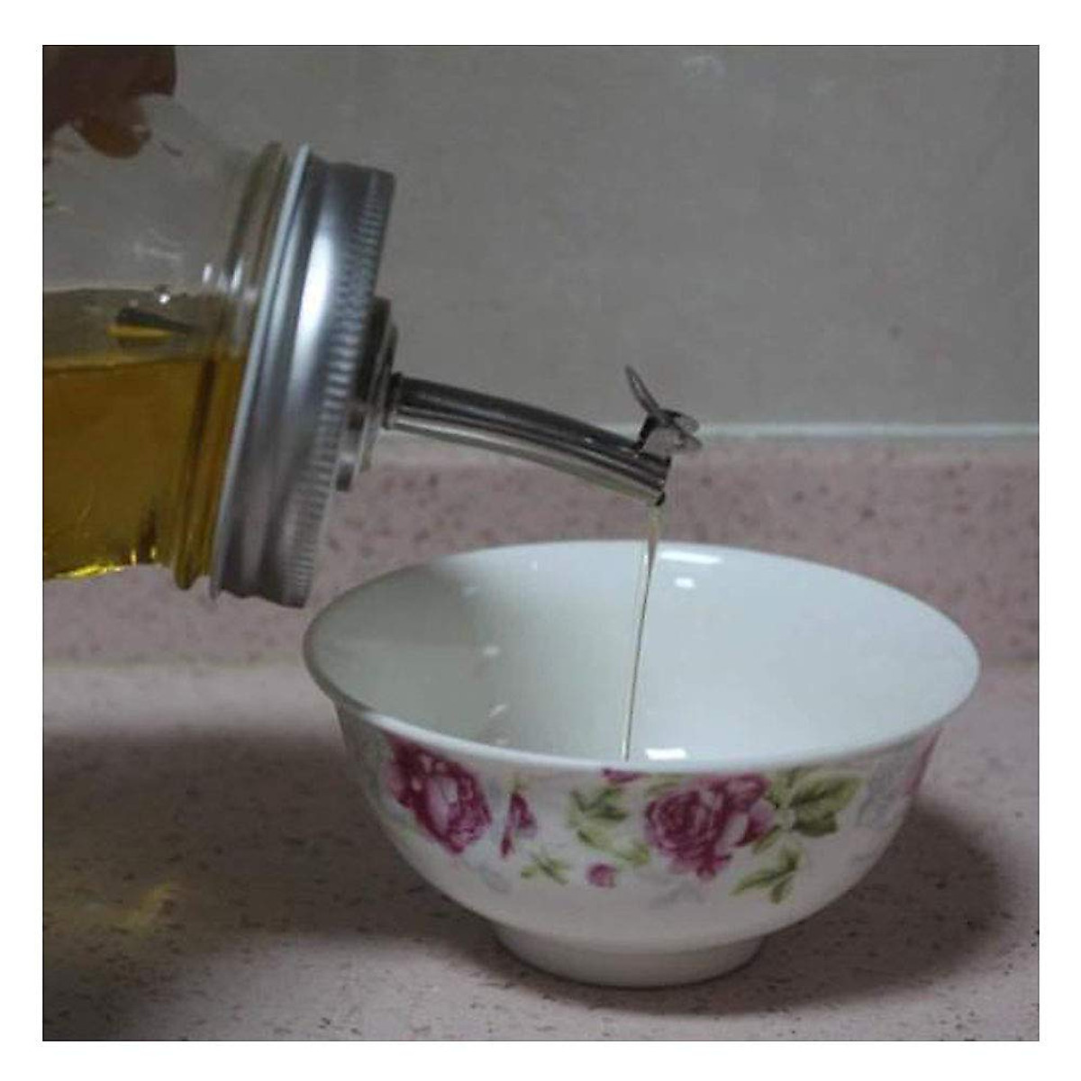 Mason Jar Liquor/Oil Pour Spout Dispenser, Sprouting Mason Jar Lid,Shaker Lid Shaker Dry Rub Lid - Cocktail, Mix Spices, Dredge Flour, Sugar Pack of 6