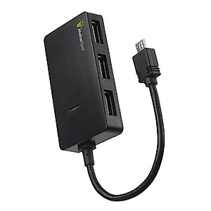 MakerSpot Micro USB OTG Hub for Raspberry Pi Zero 4 Port High Speed Sync and Extension Cable Adapter Also Works with Android Tablet Raspbian Jessie Linux