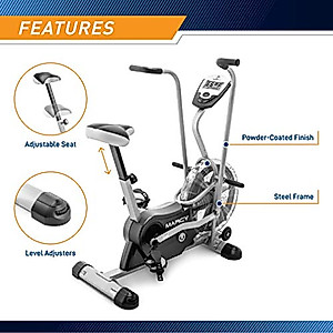 Marcy Exercise Upright Fan Bike for Cardio Training and Workout AIR-1 , black, 48.0' L x 25.0' W x 48.0' H