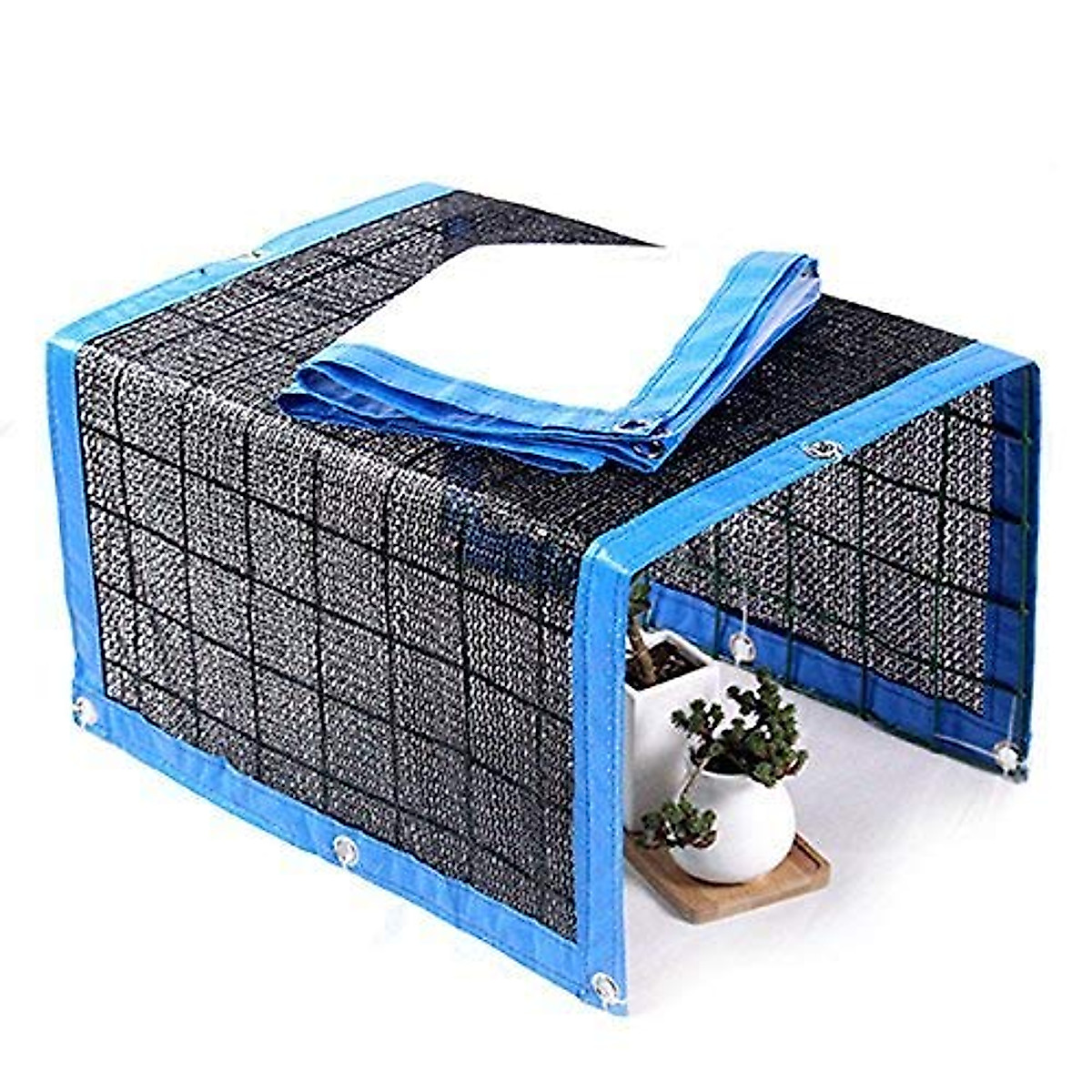WINGOFFLY Foldable Plant Canopy with Shade Cloth and Rainproof Cover 75% Sunblock Balcony Sun Shade Net for Succulents Flowers, 16.5"x11.8"x11.8"