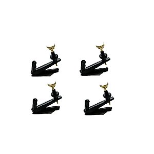 One Set of 4: Viola Fine Tuners, Black Metal Base,golden Screw