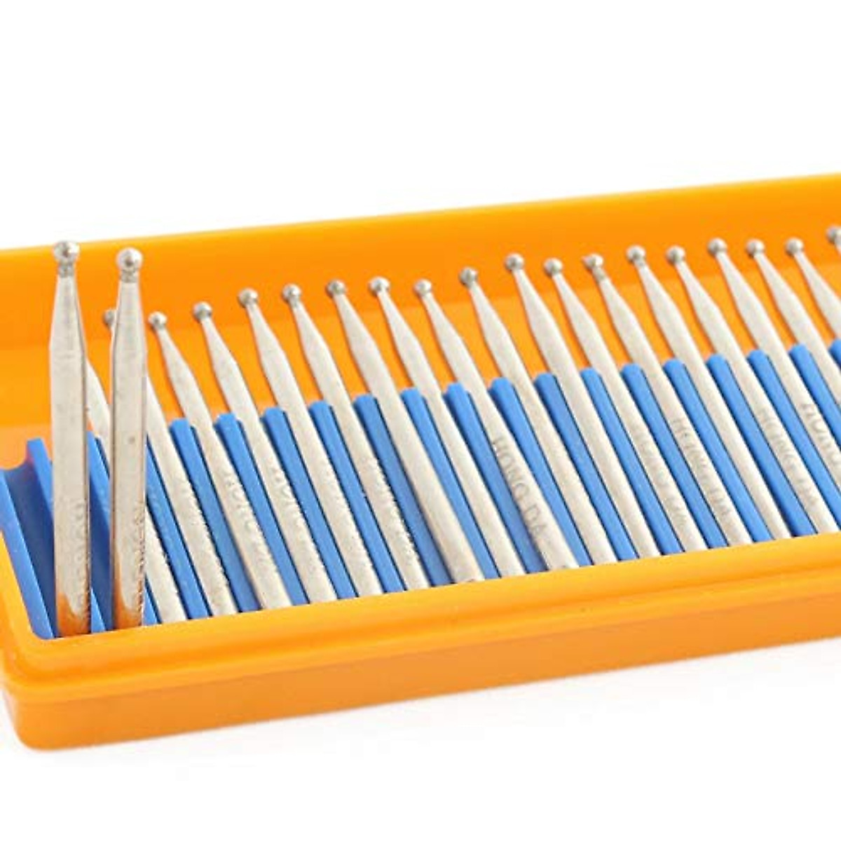 JINGLING Diamond Ball Burrs 2mm Round Grinding Bits Stone Shank 2.35 Pack of 30Pcs