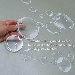 4 String Under the Sea White Bubble Garlands for Little Mermaid Party Decorations 2D Bubble Coutout Garland Hanging Bubbles Streamer Pool Ocean Underwater Kids Birthday Baby Shower Bday Party Supplies