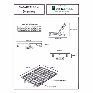 KD Frames Studio Bifold Futon (Queen)