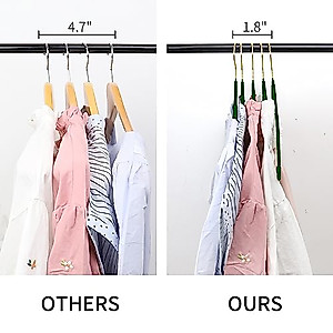ManGotree Velvet Suit Hangers with 360 Swivel Gold Hook, Non-Slip Coat Hangers, Ultra-Slim Space Saving Hangers, Sturdy & Durable Clothes Hangers, 36 Pack (Green)