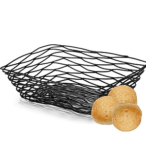 TableCraft Products BK17212 Basket, Rectangle, 12" x 9" x 3.5", Black Metal