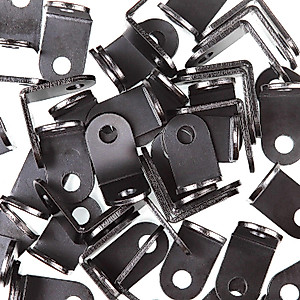 50 PCS Black L Bracket, 26mmx26mmx16mm Small Metal Corner Brace Joint Fastener, 90 Degree Angle L Shaped Shelf Bracket for Wood, Shelves, Furniture, Cabinet and More