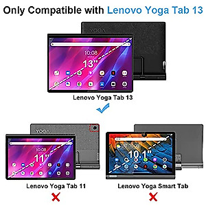 Fintie Hybrid Folio Case for Lenovo Yoga Tab 13 2021, Shockproof Cover with Clear Transparent Back Shell for Lenovo Yoga Tab 13" Tablet (YT-K606F), Black