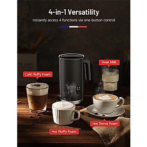 RATRSO Milk Frother, Electric Milk Steamer, Hot and Cold Foam Maker, Automatic Milk Warmer, Silent Operation for Coffee, Latte, Cappuccino, Hot Chocolate