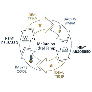 HALO Sleepsack Ideal Temp, Baby Wearable Blanket, TOG 1.0, Heather Grey/Aqua, Medium