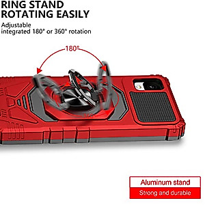 Ailiber for TCL 30Z (T602DL) Phone Case, TCL 30 LE Case with Screen Protector, Ring Kickstand for Magnetic Car Mount, Military Grade, Heavy Duty Shockproof Protective Cover for Alcatel TCL 30 Z-Red