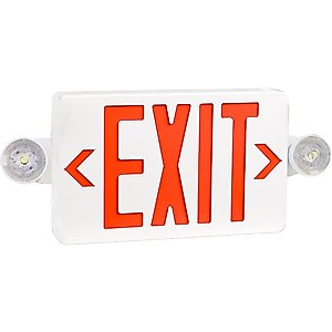Exit Sign with Emergency Lights, Red Double-Face Exit Light with 90-Min Backup Battery, Universal Mount, Fire-Resistant ABS Housing, UL Listed, 120-277V (UL 94V-0 Rated)