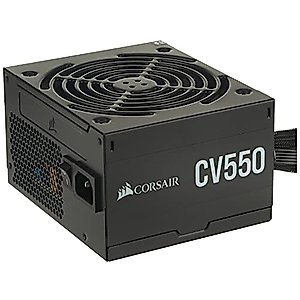 Corsair CV550, CV Series, 80 Plus Bronze Certified, 550 Watt Non-Modular Power Supply - Black