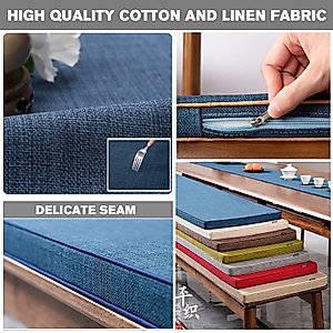 SXROMDA Customize Bench Cushion, Furniture Cushion, High Density Memory Foam, Linen Washable, Non-Slip Bench Pad for Shoe Bench Rack, Window, Piano, Dining (Custom Size, Dark Coffee)