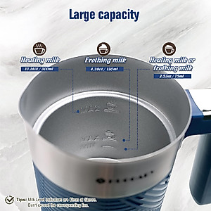 Huogary Milk Frother, 4-in-1 Electric Milk Frother and Steamer, Automatic Warm and Cold Foam Milk Warmer for Latte, Cappuccinos, Macchiato