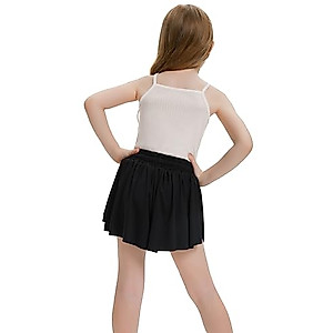 3 Pack Girls Flowy Shorts with Pockets 2 in 1 Youth Teen Kids Athletic Skirts Running Sports Dance Skort Size 6 Set 01