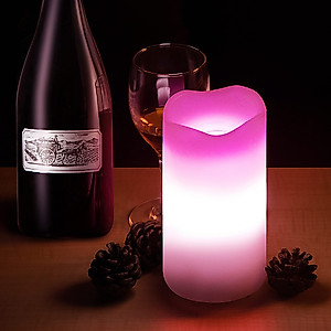 XingsLight Flameless Candles Valentine Romantic Pink Heart Projector Lights Battery Operated Night Light with Remote and Timer, LED Candle Home Decorations