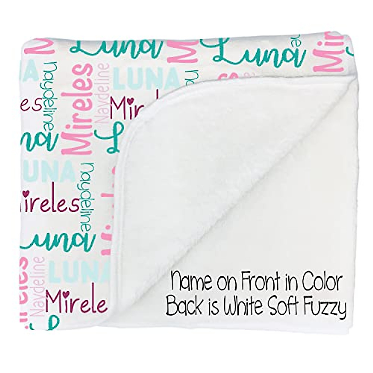 Personalized Baby Blanket with Name –Extra Soft, Premium Quality Baby Blanket for Girls & Boys with Customized Full Name Dyed Into Fabric–Fade Proof, Machine-Washable (Bubblegum Bubble)