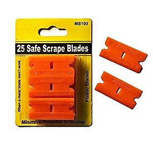 25 Plastic Double Edged Razor Blade and Titan Razor Scraper
