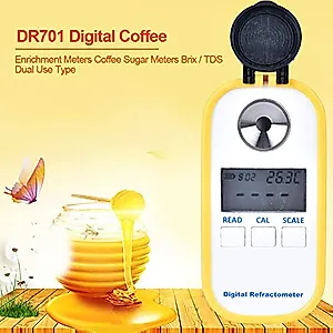 Digital Coffee Concentration Refractometer with BRIX Display Coffee Concentration Meter Sugar Drinks Density Coffee Brix Total Dissolved Solids Meter with TWO Measurement Modes