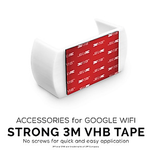 BRAINWAVZ Screwless Wall & Ceiling Mount for Google WiFi Home Mesh System Holder, No Tools Required, Easy to Install, No Mess, No Drilling, Strong VHB Adheasive Mount, White