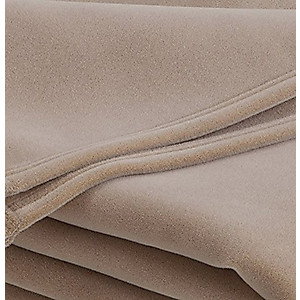 Vellux 1B07031 Original Insulating Core Hotel Style Solid blanket Machine Washable Soft Cozy Warm Thermal Durable Pet Friendly All Seasons Layering Bed Sofa Blankets, Full Queen, Beige