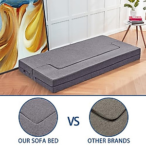 ILPEOD 8 Inch Memory Foam Fold Out Sofa Bed, Washable Cover Sleeper Convertible Futon Mattress for Bedroom Living Room Guest Bed