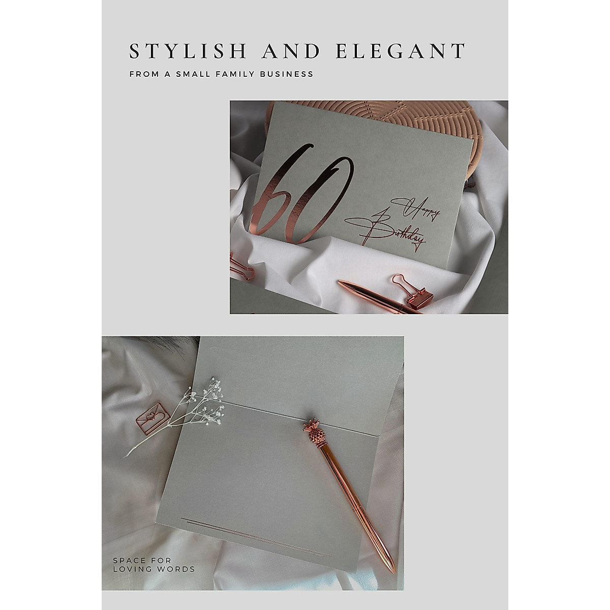 Jolicoon 60th Birthday card with premium envelope and wax seal - 60th birthday card for women - 60th birthday card for men