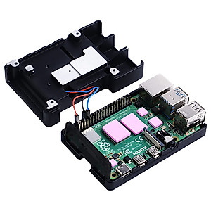 GeeekPi Armor Case with PWM Fan for Raspberry Pi 4, Pi 4 Passive Aluminum Alloy Case with PWM Cooling Fan for Raspberry Pi 4 Model B/Pi 4B/Pi 4 (3510 PWM Fan)